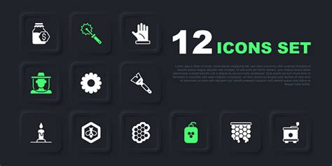 벌집 추출기 꽃 꿀이 든 화장품 튜브 양봉가 보호 모자 벌집 커터 롤 및 아이콘을 설정합니다 벡터 0명에 대한 스톡 벡터 아트 및 기타 이미지 Istock