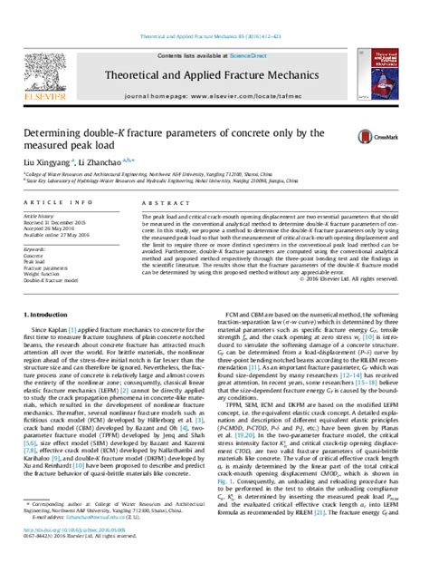 Pdf Determining Double K Fracture Parameters Of Concrete For Compact Tension And Wedge