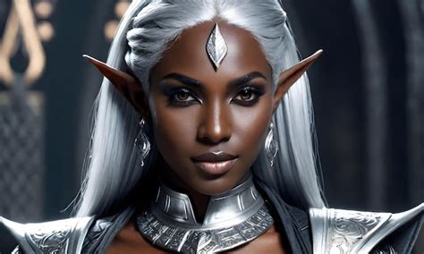 Premium Photo Beautiful Silver Haired Dark Elf Girl Dark Elf Girl In