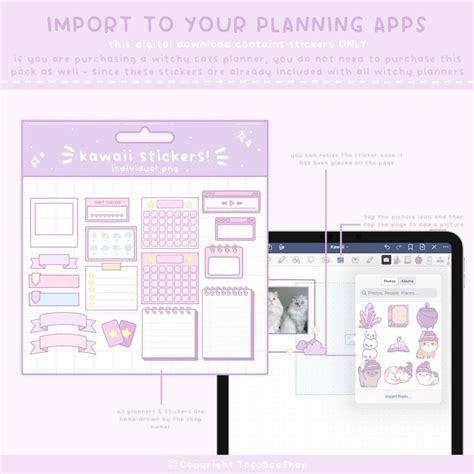 Digital Stickers Kawaii Stickers Planner Stickers Kawaii Etsy