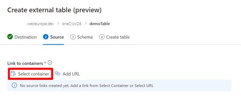 Azure Data Explorer에서 Azure Data Explorer 웹 Ui 마법사를 사용하여 외부 테이블 만들기 Azure Data Explorer