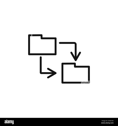 Data Synchronization Icon Logo Sign Vector Outline In Black And White Color Stock Vector Image