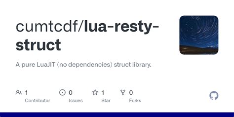 GitHub Cumtcdf Lua Resty Struct A Pure LuaJIT No Dependencies Struct Library