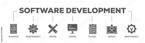 Software Development Banner Web Icon Illustration Concept With Icon Of