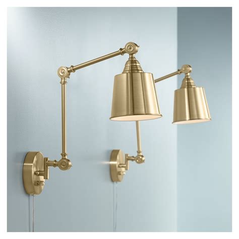 Buy 360 Lighting Modern Swing Arm Wall Lamps Set Of 2 Antique Brass