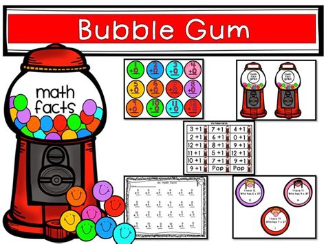 Bubble Gum Addition Math Facts Math Facts Math Math Assessment