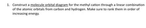 Solved 1 Construct A Molecule Orbital Diagram For The