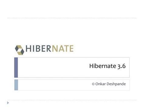 Hibernate In Nutshell Pptx
