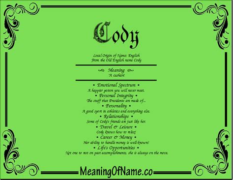 Cody Meaning Of Name