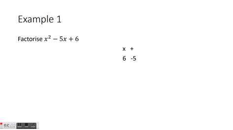 Factorising Monic Quadratic Trinomials YouTube