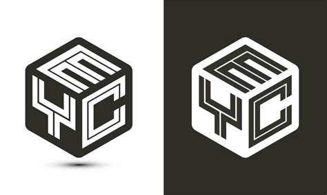 Eyc Letter Logo Design With Illustrator Cube Logo Vector Logo Modern