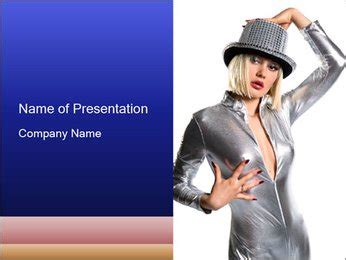 Disco Girl With Sensual Moves A Groovy And Seductive Sensation PowerPoint Template Backgrounds