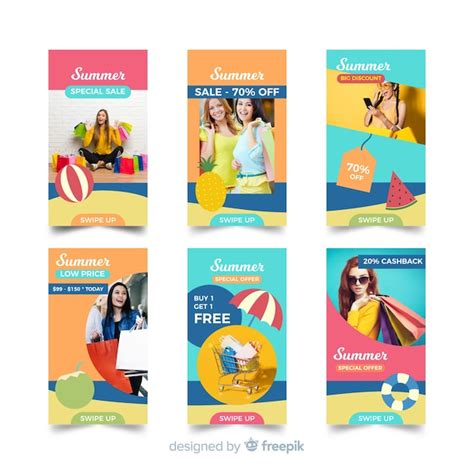 여름 세일 인스 타 그램 스토리 템플릿 무료 벡터
