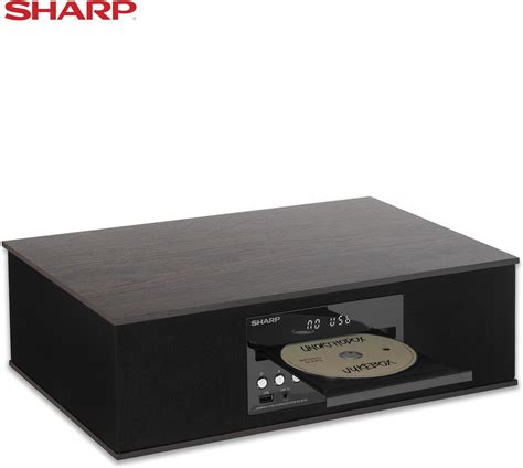 Sharp Cd Bh10 Retro Bluetooth Cd Player And Wood Speaker System With Usb