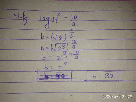 Determine B If Logb Base√8 103