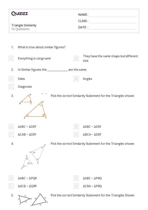 50 Similarity Worksheets For 10th Class On Quizizz Free And Printable