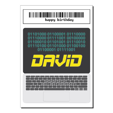 Birthday Card Computer Nerd Name Stu Art Concepts