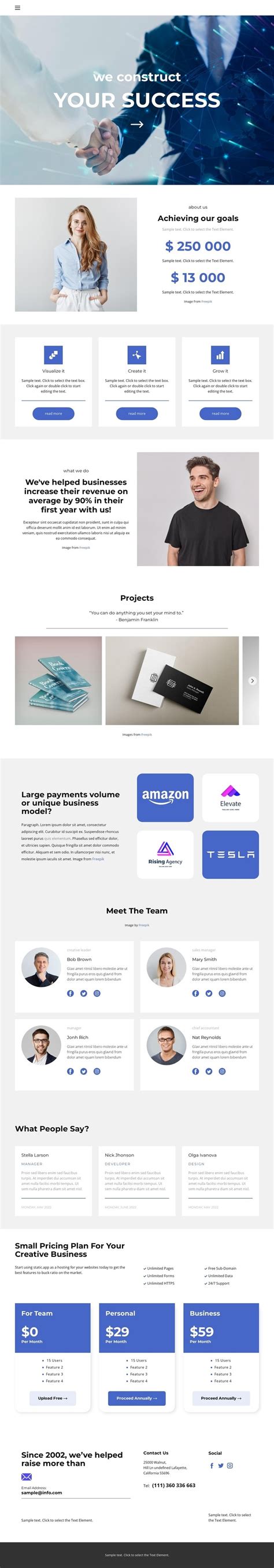 What Success Depends On Html Code Example By Nicepage