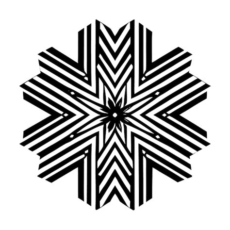 Black And White Geometric Abstract Starburst Pattern Premium Ai