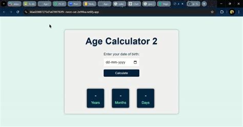 Banti Kumar Singh On Linkedin Agecalculator Javascript Webdevelopment Html Css Geekster