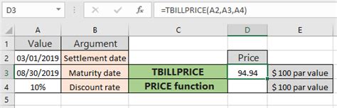 How To Use The Tbillprice Function In Excel