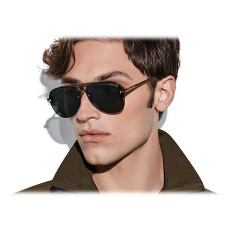 Tom Ford Terry Sunglasses Pilot Sunglasses Light Brown Green Ft1004 Sunglasses Tom