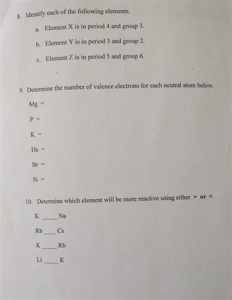 Solved 8 Identify Each Of The Following Elements A Chegg Com
