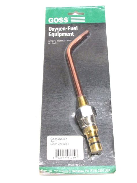 Nos Goss Oxygen Fuel Equipment Welding Nozzle Goss 3026 1 Smith Sw 200
