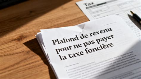 Quel Est Le Plafond De Revenu Pour La Taxe Foncière