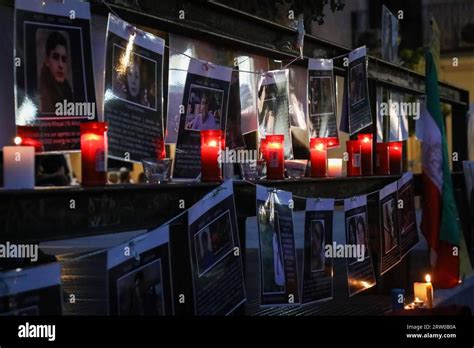Madrid Spain 15th Sep 2023 Portraits Of Victims And Several Candles