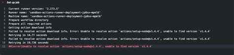 Self Hosted Runner Unable To Resolve Action `actionssetup Nodev144