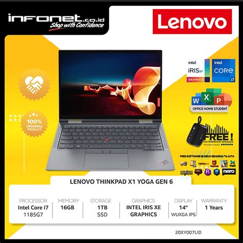Jual LENOVO THINKPAD X1 YOGA GEN 6 I7 1185G7 16GB 1TB SSD INTEL IRIS XE GRAPHICS 14 WUXGA IPS