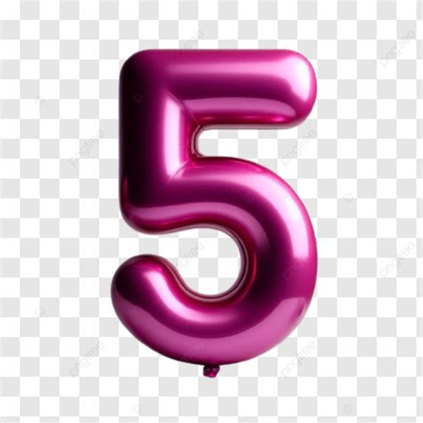A 3d Render Of Fuchsia Balloon With The Number 5 Fuchsia Balloon