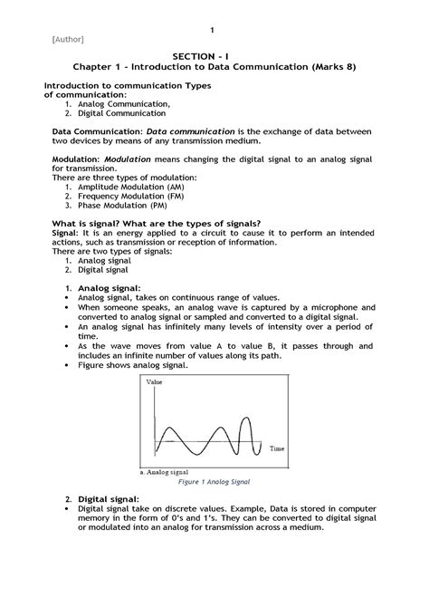 Computer Network Notes 1 Author Section I Chapter 1 Introduction To Data Communication