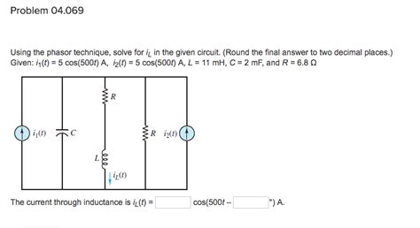 solved using the phasor technique solve for i l in the