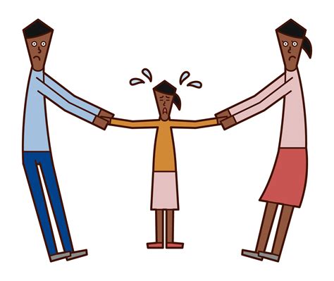 부모가 양육권과 자녀의 부모 일러스트레이션을 위해 경쟁합니다 무료 일러스트 소재집 Kukukeke