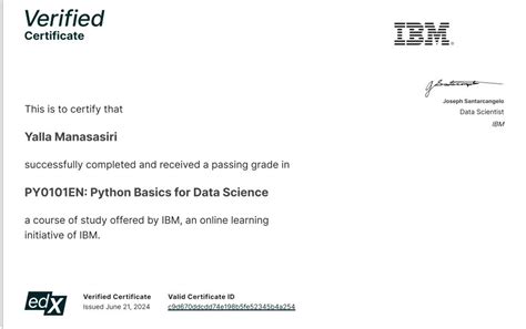 Manasa Siri Yalla On Linkedin Ibm Certification Python Datascience Learningjourney