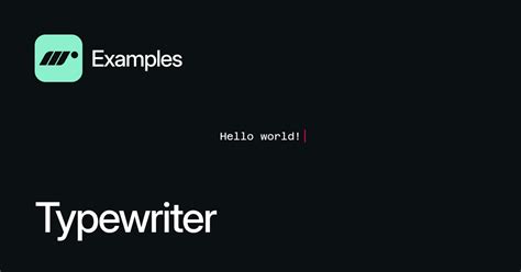 Typewriter Motion Examples
