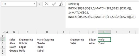 Excel Look Up Value In Array Return Next Value Stack Overflow