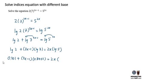 Solve Indices Equation With Different Base Youtube