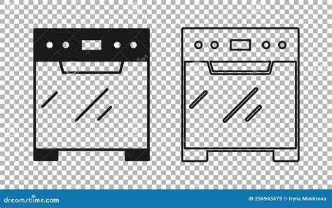 значок черной печи изолированный от прозрачного фона знак печи вектор Иллюстрация вектора