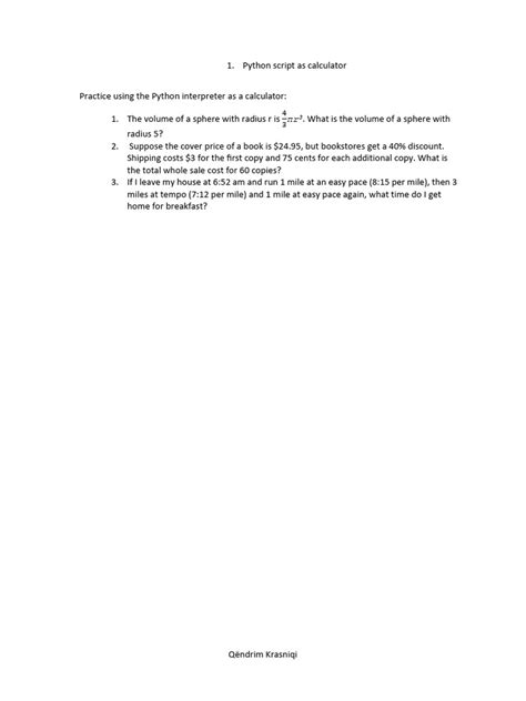 Python Script As Calculator Pdf