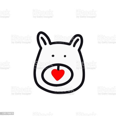 곰의 머리는 흰색 배경에 고립 낙서 스타일의 벡터 그림입니다 발렌타인 데이 부활절 어린이 책 디자인 곰에 대한 스톡 벡터 아트 및 기타 이미지 Istock