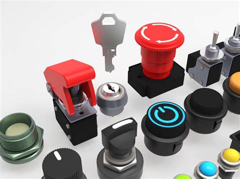 Buttons Switches 3d Model Turbosquid 1477932