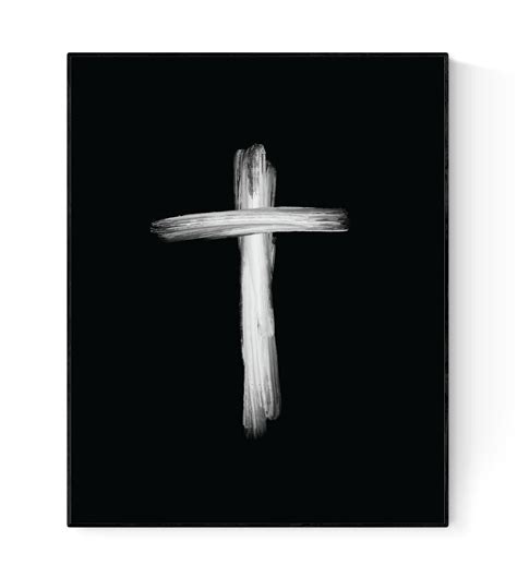Black Background With White Cross Symbolism And Design