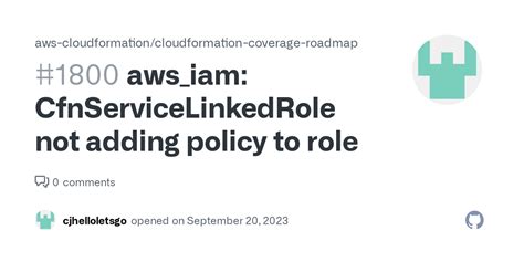 Awsiam Cfnservicelinkedrole Not Adding Policy To Role · Issue 1800