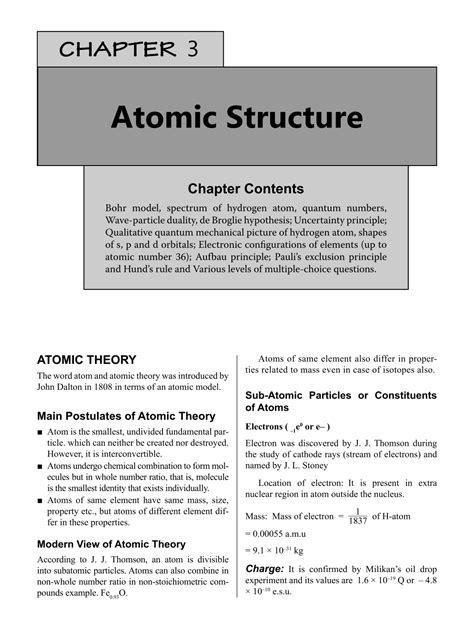 ATOMIC STRUCTURE JEE NOTES PDF Biswajit Das ALL ABOUT CHEMISTRY