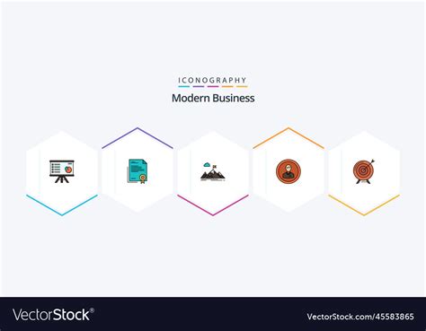 Modern Business 25 Filledline Icon Pack Including Vector Image