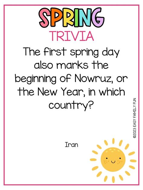 Beautiful Spring Trivia Questions And Answers