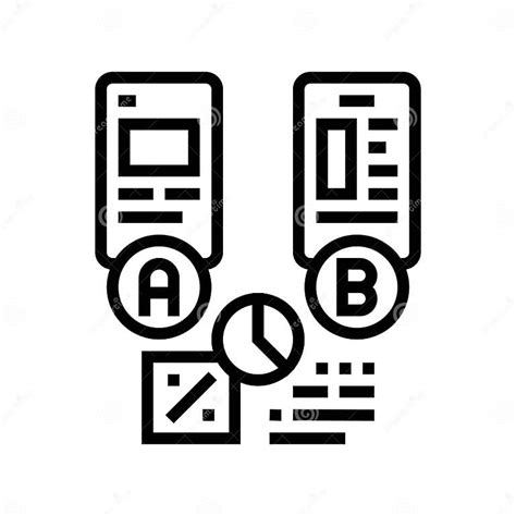 Ab Testing Ux Ui Design Line Icon Vector Illustration Stock Vector Illustration Of Thin Icons